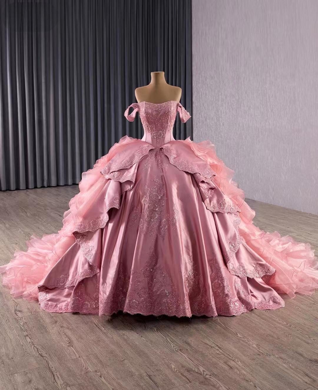 Pink Princess Wedding Gown, Fairytale Corset, Custom Made, Fantasy ...