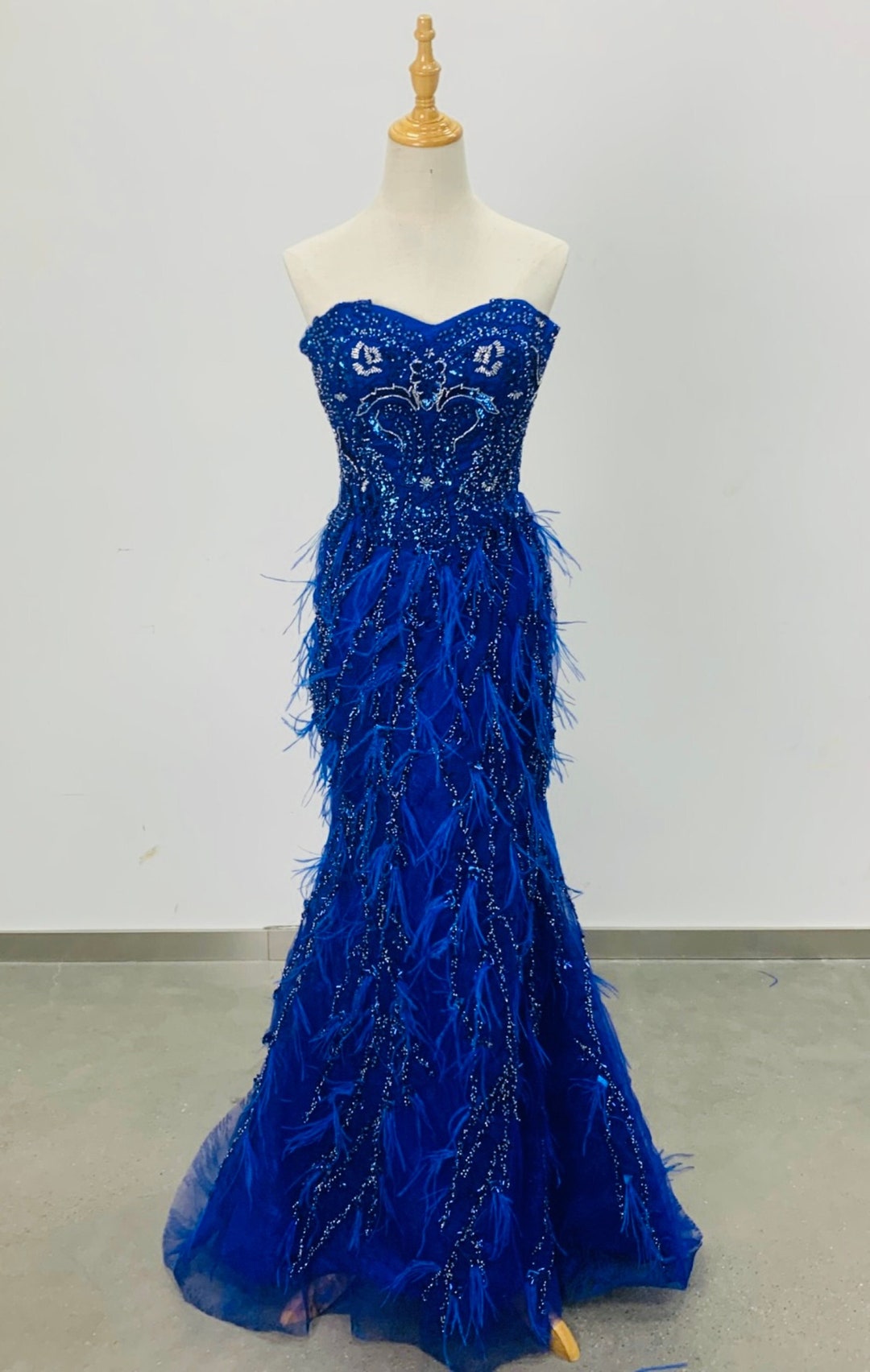 Royal Blue Custom Made Dress, Sweatheart Neckline, Floor Length Dress ...