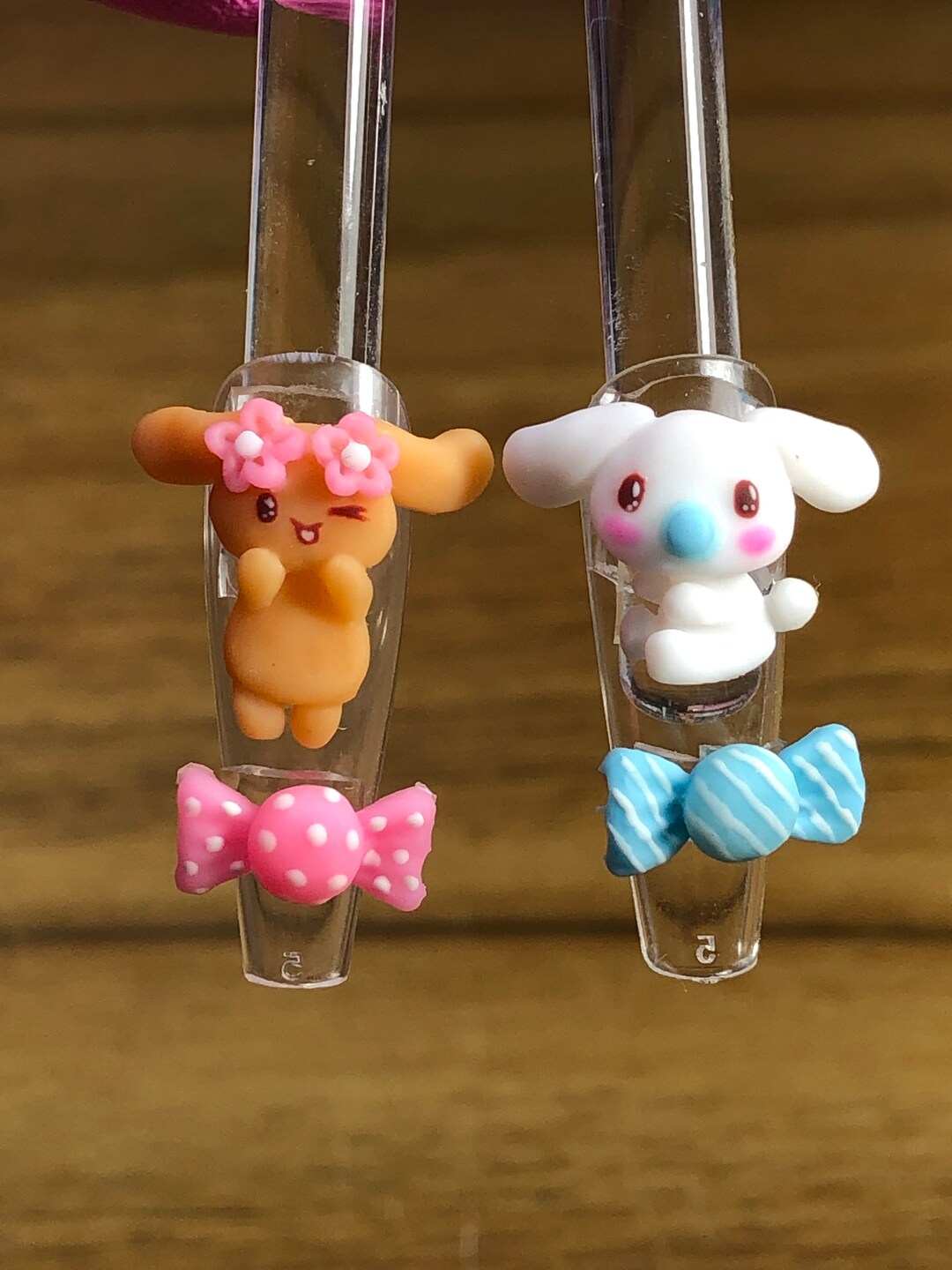 Sanrio Inspired cinnamoroll Inspired Nail Charm Set.4pc 3d Custom Nail ...