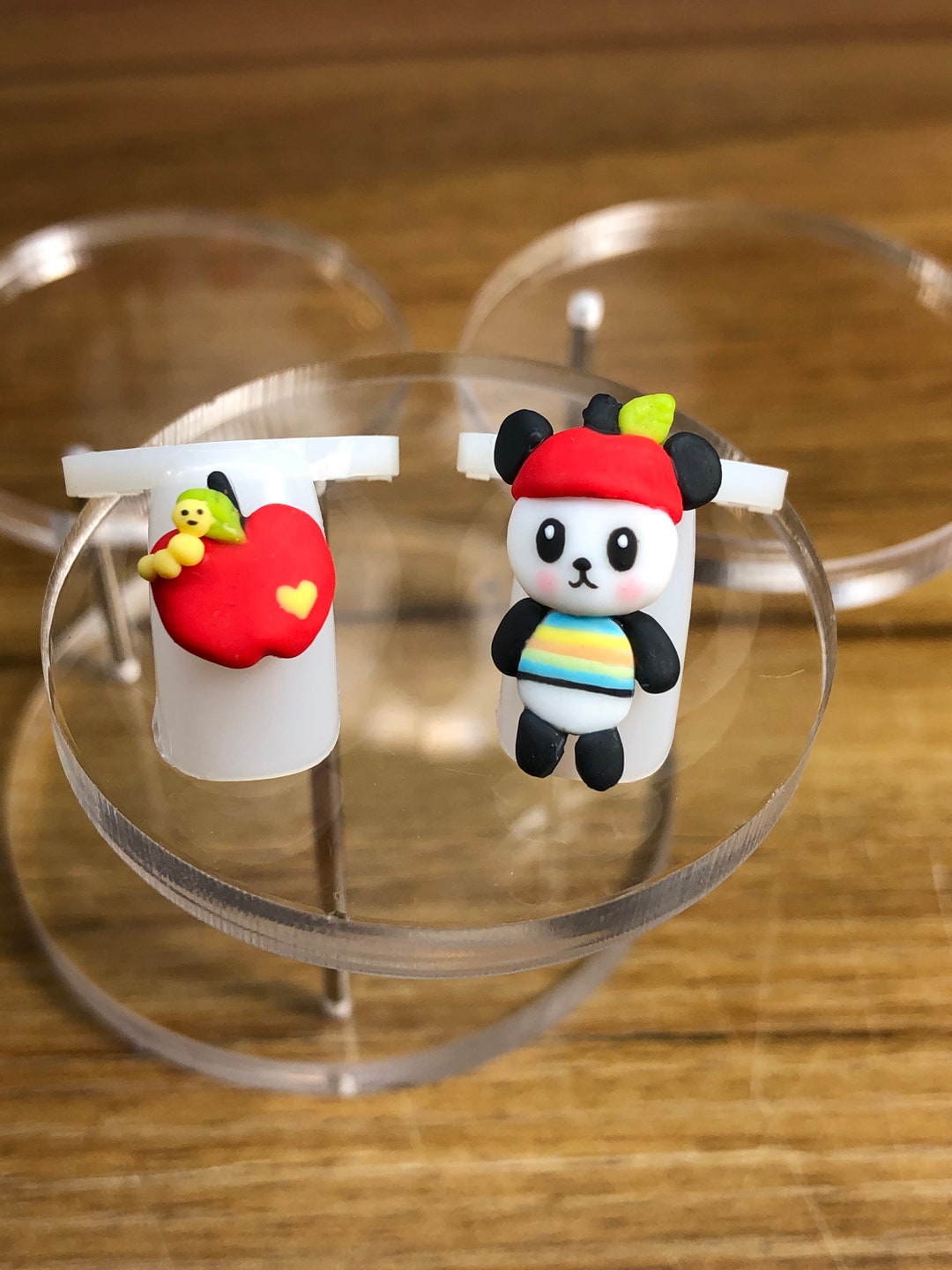 Sanrio pandapple Inspired Nail Charm Set 2pc Custom Handmade Nail ...