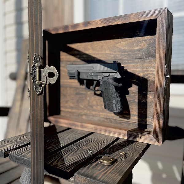 Wood Handgun Display Case - Etsy