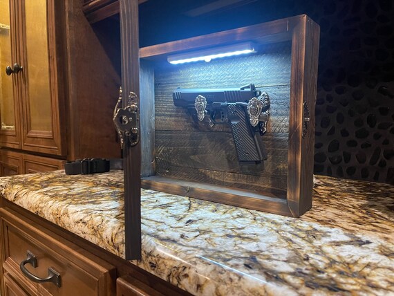 Single Pistol Display Case 3 Deep Wall Mount Solid - Etsy