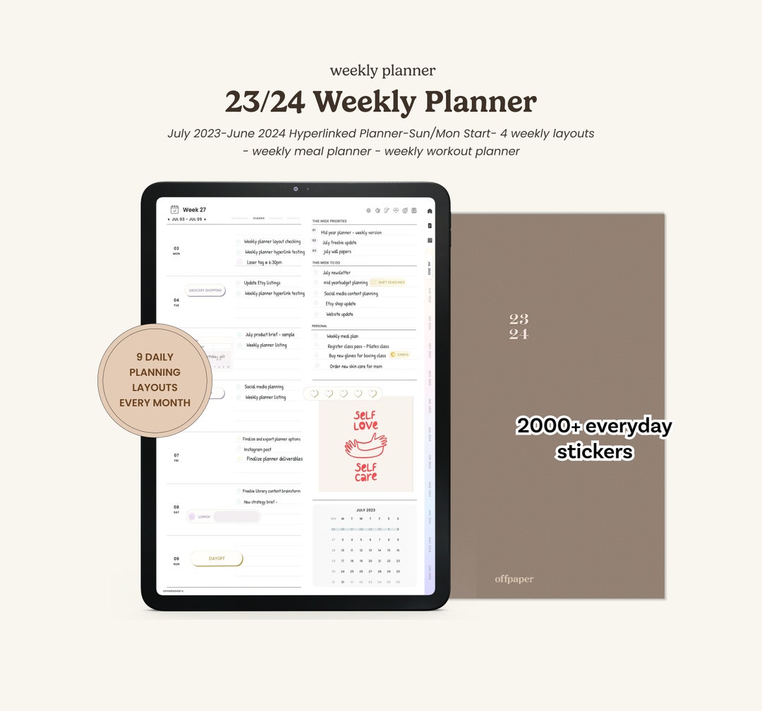 ALL-IN-ONE Mid-year 2023-2024 Digital Weekly Planner - Etsy