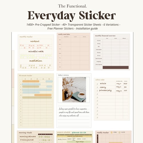 Everyday Digital Stickers Goodnotes Neutral Functional - Etsy