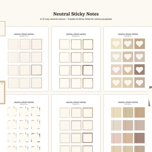 Digital Essential Neutral Stickers Bundle, Goodnotes Aesthetic Sticker ...