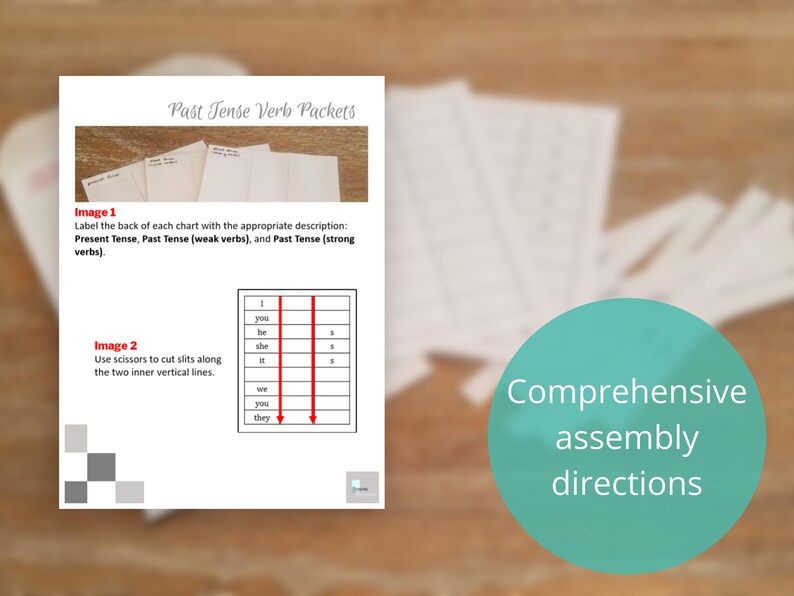 Montessori Past Tense Verb Conjugation Packets Printable Template ...