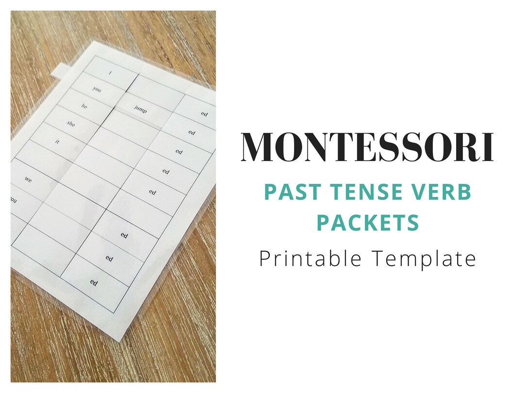 Montessori Past Tense Verb Conjugation Packets Printable Template ...