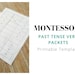 Montessori Past Tense Verb Conjugation Packets Printable Template ...