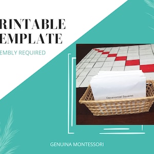 Montessori the Paper Decanomial Square Printable Template | Digital ...