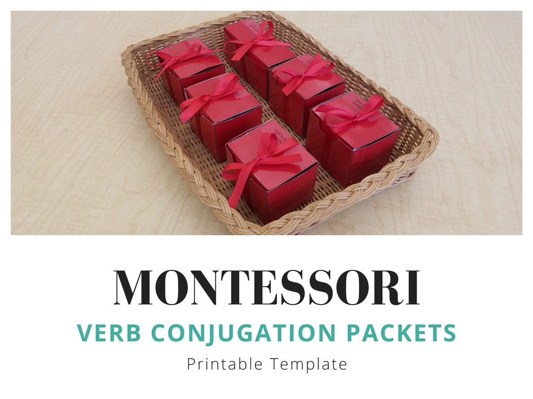 Montessori Verb Conjugation Packets Printable Template | Digital ...