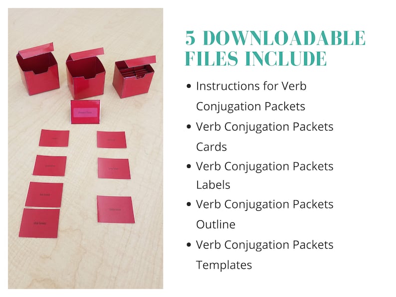 Montessori Verb Conjugation Packets Printable Template | Digital ...