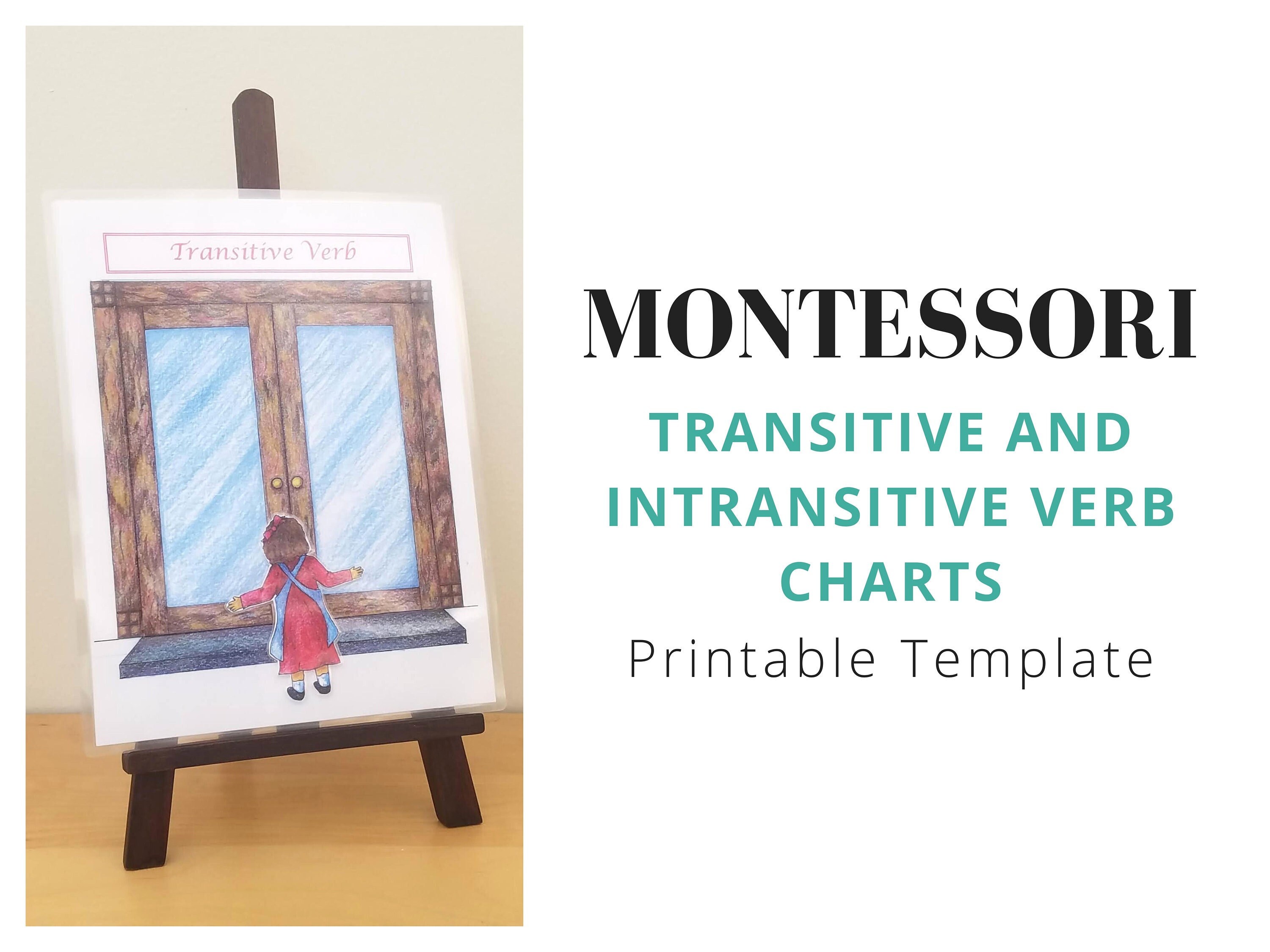 Montessori Transitive and Intransitive Verb Charts Printable Template ...
