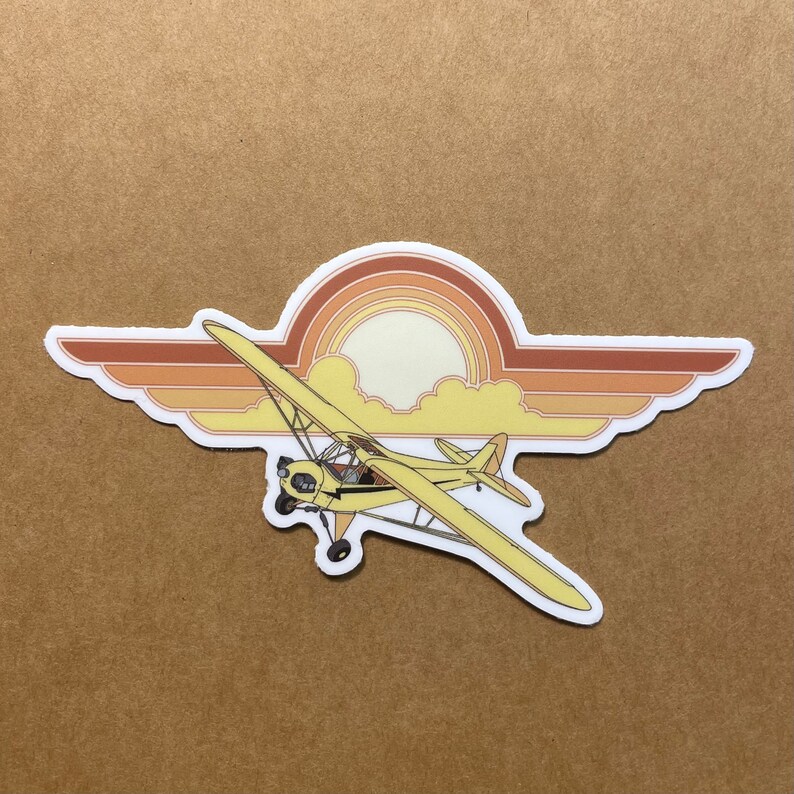 Piper Cub Sticker Airplane Sticker for Pilot - Etsy