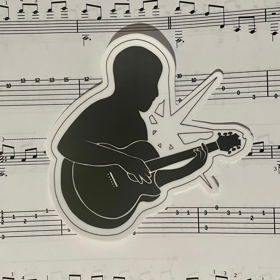 Musician Stickers-guitarist Sticker Silhouette Design Guitar Player ...