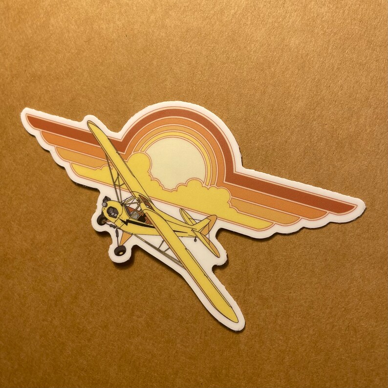 Piper Cub Sticker Airplane Sticker for Pilot - Etsy