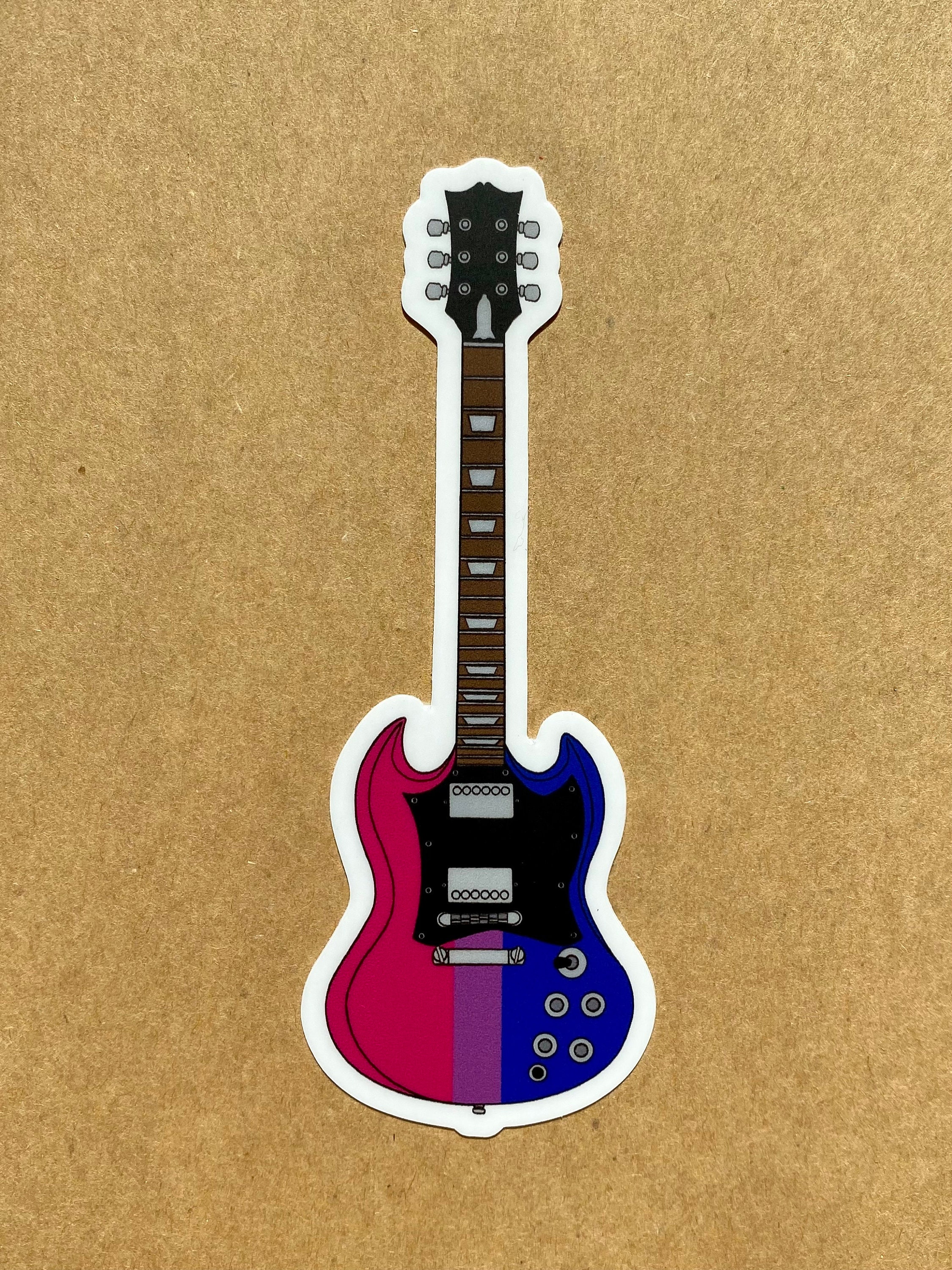 Pride Flag Stickers Electric Guitars With LGBT+ Flags for Pride Month ...