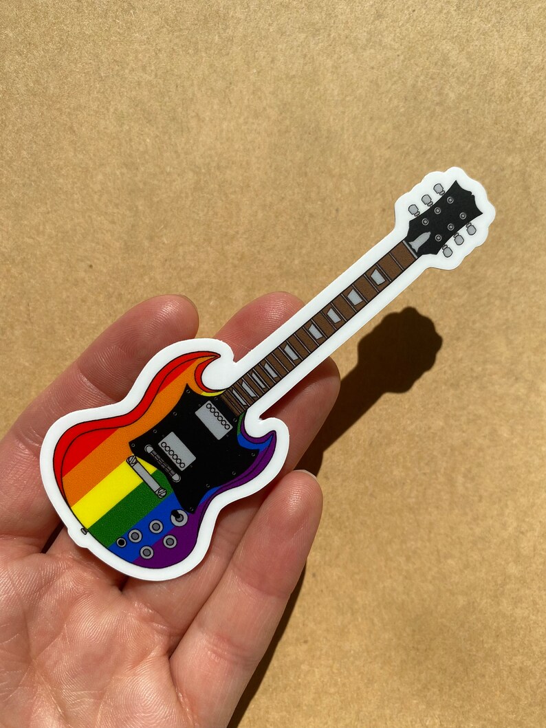 Pride Flag Stickers Electric Guitars With LGBT+ Flags for Pride Month ...