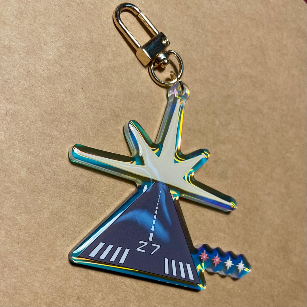 Holographic Aviation Keychain: Runway Sunset Design, Pilot Gift - Etsy