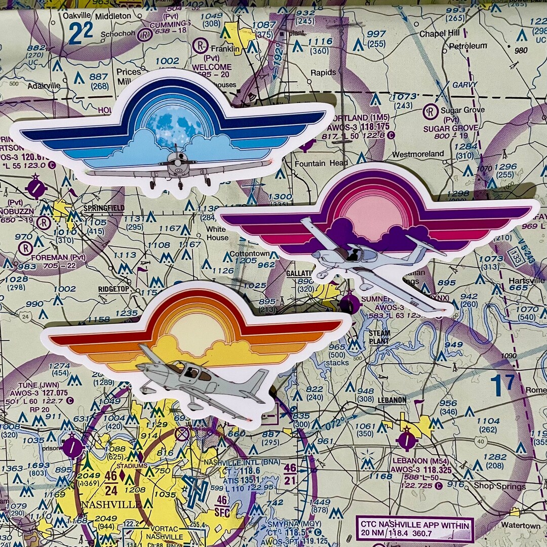 Aircraft Stickers Aviation Stickers for Pilot Diamond DA40, Cirrus SR22 ...