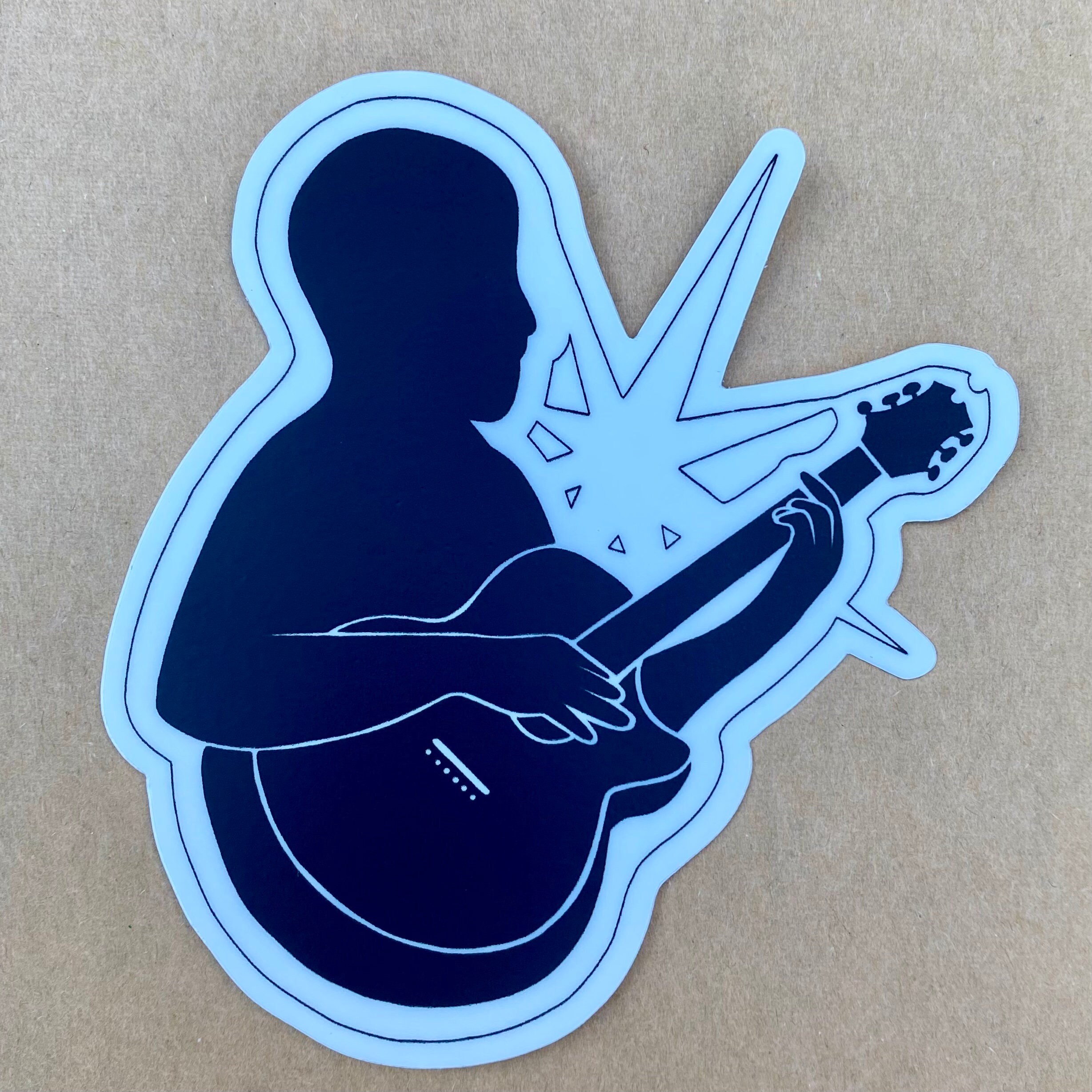 Musician Stickers-guitarist Sticker Silhouette Design Guitar Player ...