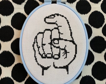 Letter T in American Sign Language ASL Cross Stitch Pattern PDF Instant ...