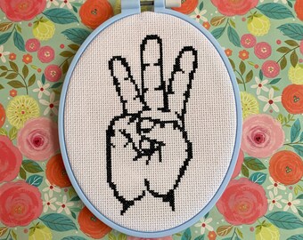 Letter T in American Sign Language ASL Cross Stitch - Etsy
