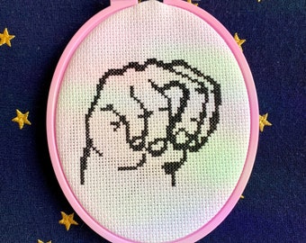 Letter P in American Sign Language ASL Cross Stitch - Etsy