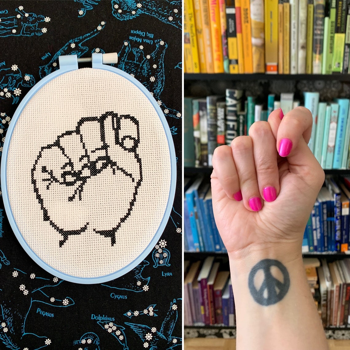 Letter T in American Sign Language ASL Cross Stitch Pattern PDF Instant ...