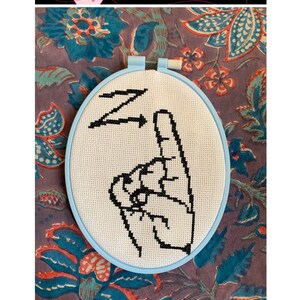 Letter Z in American Sign Language (ASL) - Cross Stitch Pattern - PDF ...