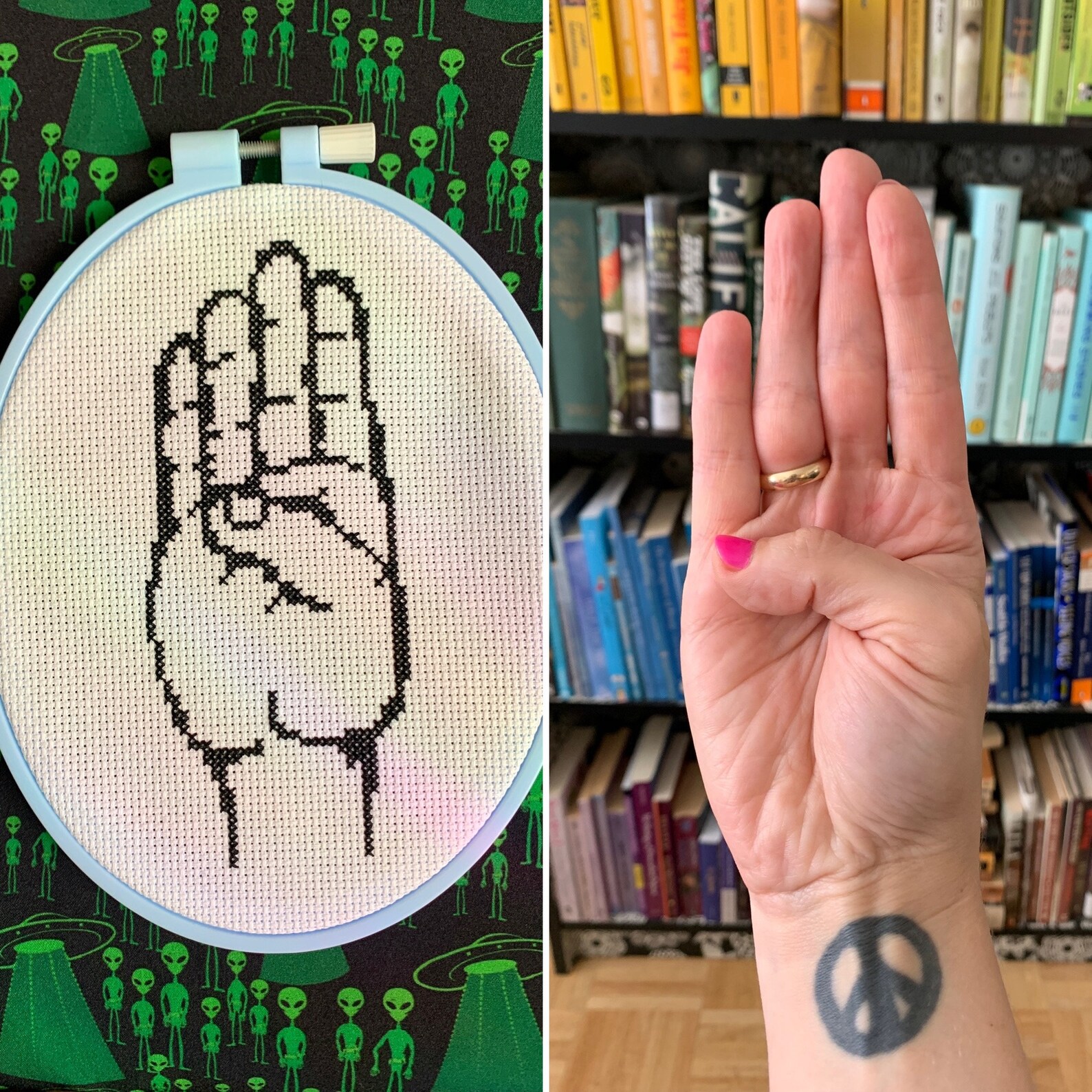 Letter B in American Sign Language (ASL) - Cross Stitch Pattern - PDF ...