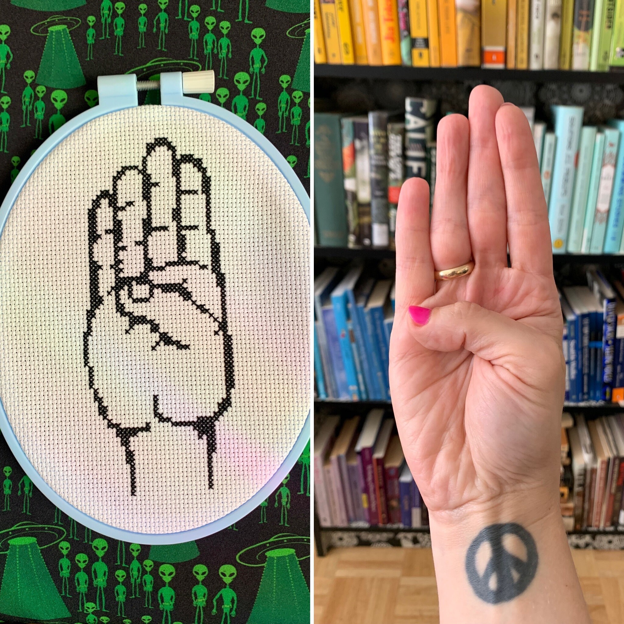 Letter B in American Sign Language (ASL) - Cross Stitch Pattern - PDF ...