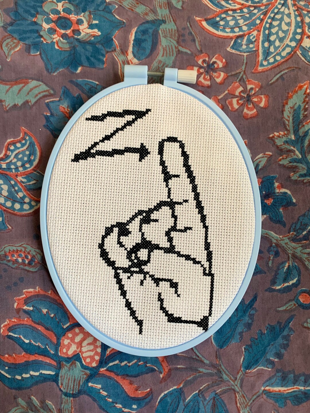 Letter Z in American Sign Language (ASL) - Cross Stitch Pattern - PDF ...