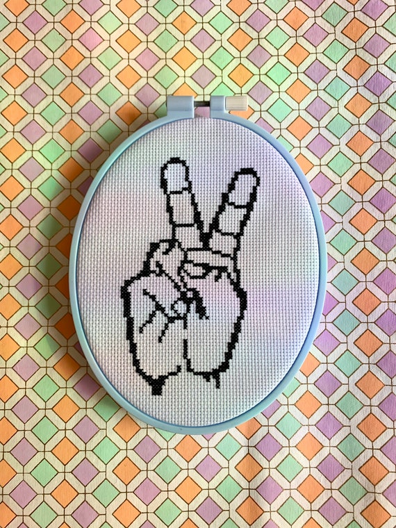 Letter V/peace Sign in American Sign Language ASL Cross - Etsy
