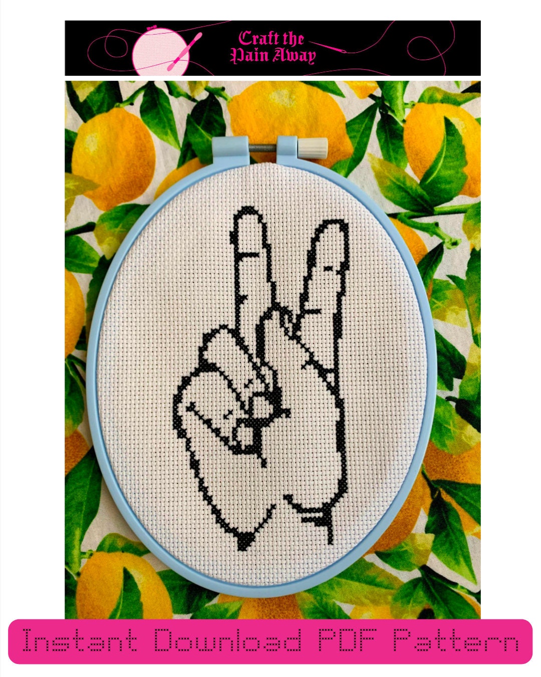 Letter K in American Sign Language (ASL) - Cross Stitch Pattern - PDF ...