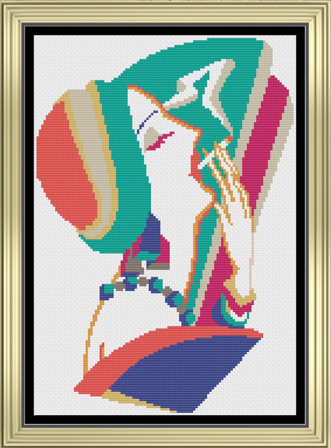 Smoking Flapper - Art Deco Cross Stitch Pattern - PDF Instant Download ...