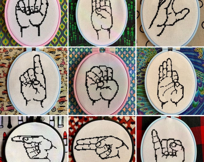 Sign Language Abc's Alphabet Cross Stitch Pattern ASL - Etsy Canada
