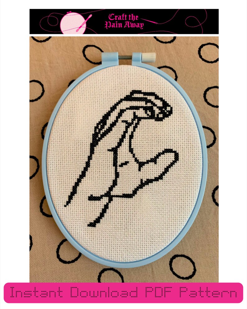 Letter C in American Sign Language (ASL) - Cross Stitch Pattern - PDF ...