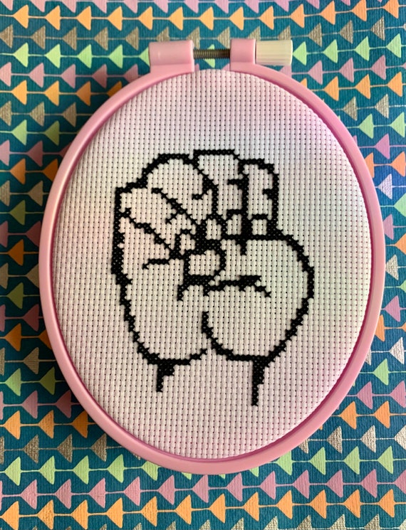 Letter E in American Sign Language ASL Cross Stitch - Etsy