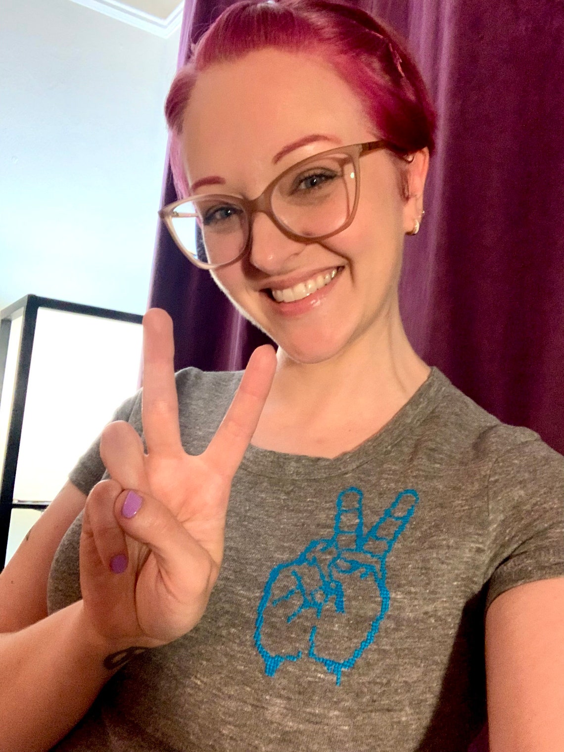 Letter V/peace Sign in American Sign Language (ASL) - Cross Stitch ...