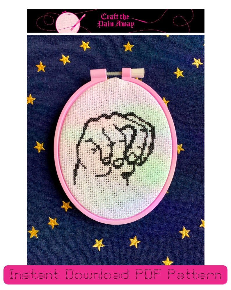 Letter N in American Sign Language (ASL) - Cross Stitch Pattern - PDF ...