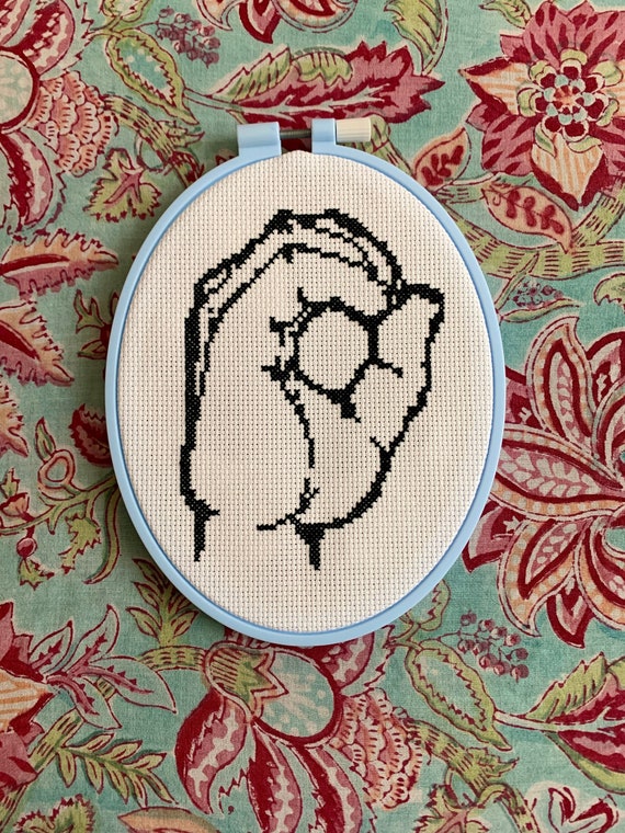 Letter O in American Sign Language ASL Cross Stitch - Etsy