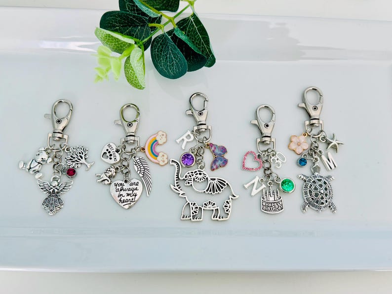 Personalized Bag Keyring, Build Your Own Bag Charm Custom Keychain ...