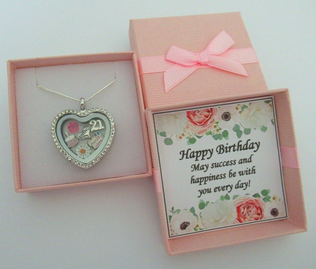 Personalised HAPPY BIRTHDAY Gifts Silver Locket Necklace 16th 21st 30th ...