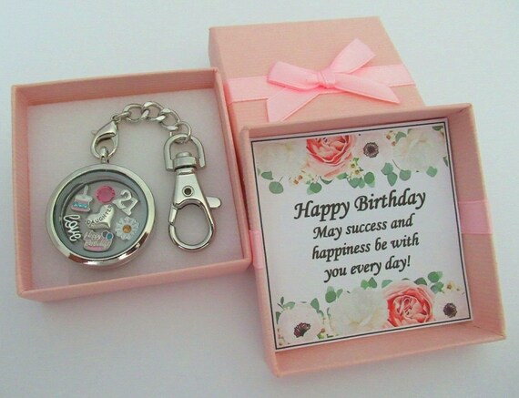 BIRTHDAY Gift Floating Memory Locket Keyring 16th 18th 21st - Etsy UK
