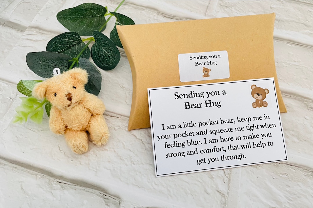 A Little Pocket Bear Hug, Personalised Pocket Bear Hug. Supports Positive Mental Health. Bear ...