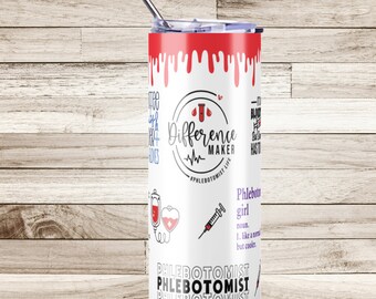 Phlebotomist Tumbler Wrap Design, Phlebotomist Technician 20 Oz Skinny ...