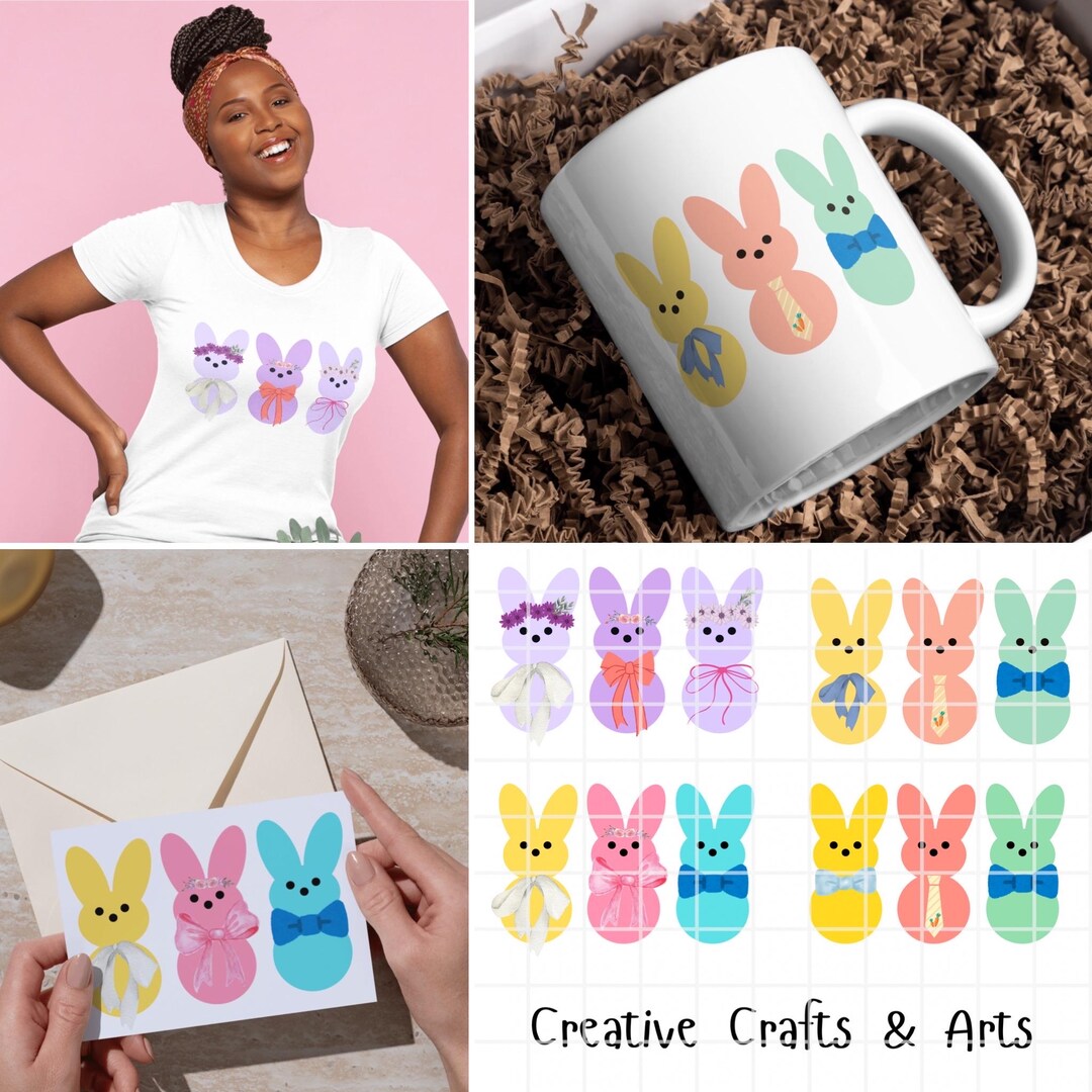 Easter Peeps PNG Design Bundle. Includes Four Designs With Clear ...