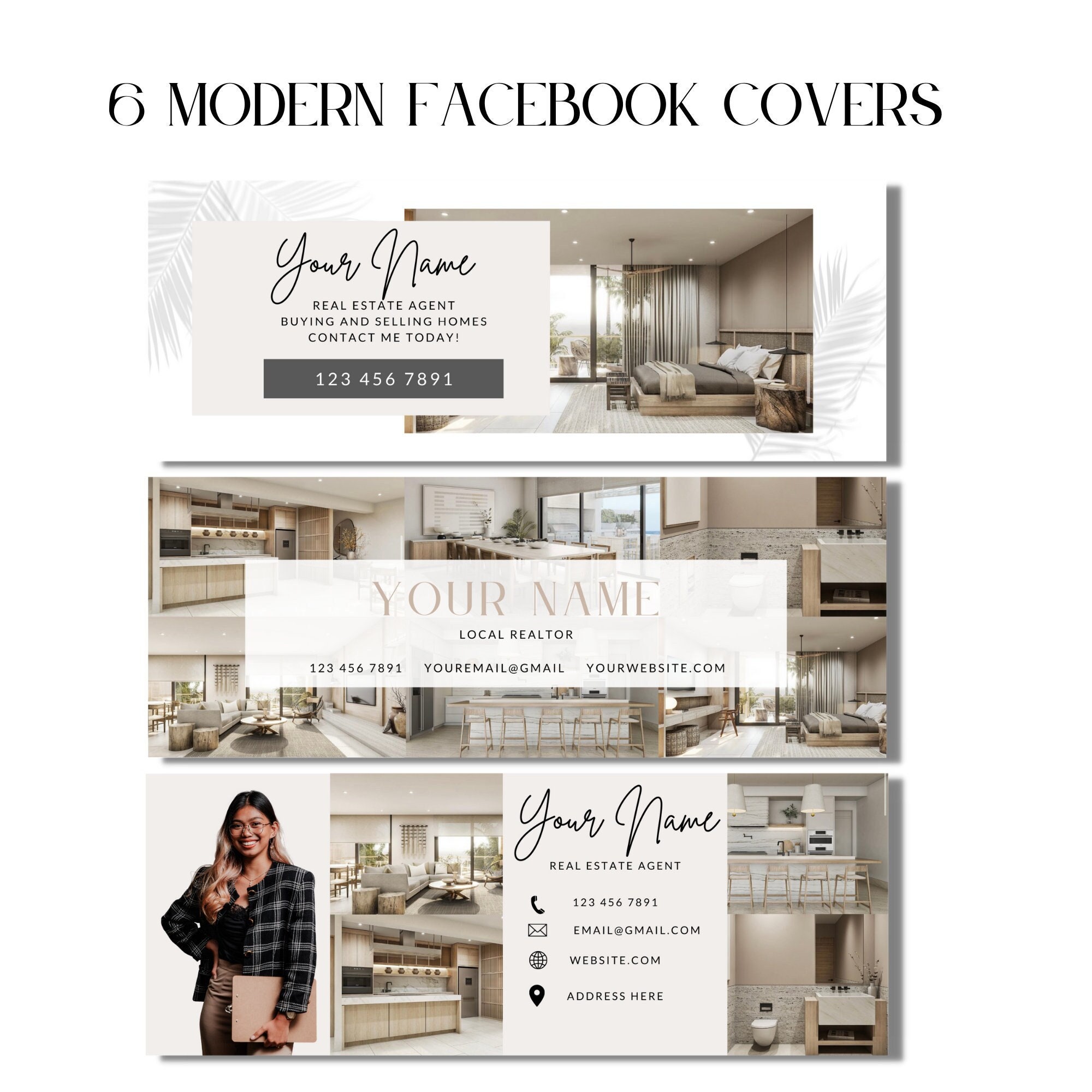 6 Real Estate Facebook Cover Banner | Real Estate Marketing | Social ...