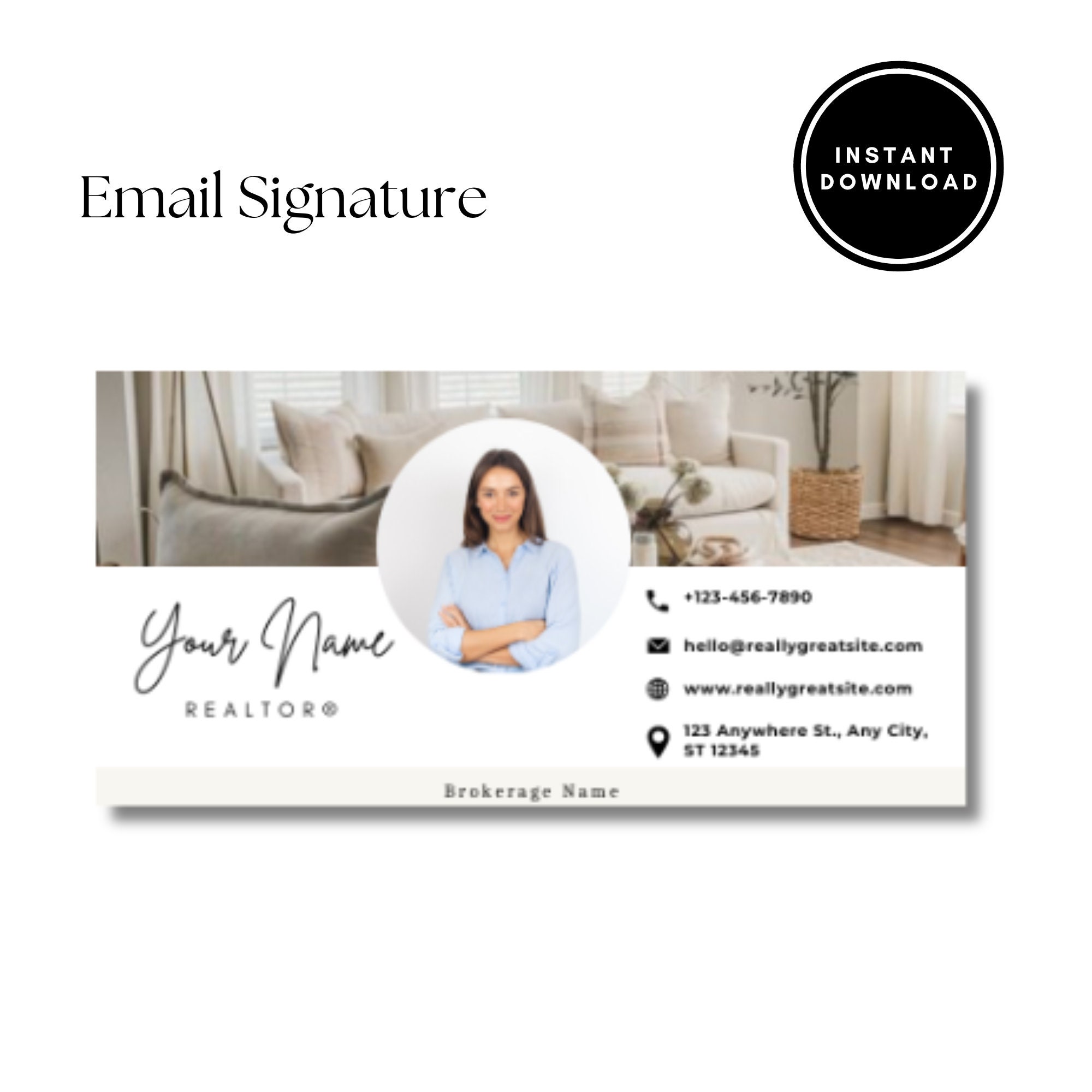 DIY Email Signature Template for Real Estate Agents, Email Footer ...