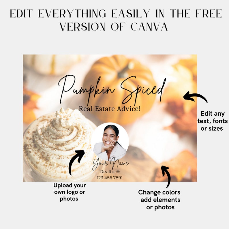 Real Estate Fall Postcard, Real Estate Marketing, Autumn Mailer, Fall ...